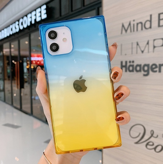 smartphone TPU case Right angle design Rainbow gradient