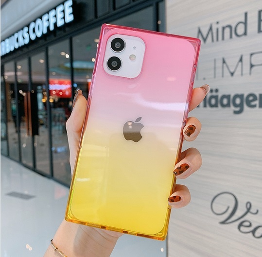 smartphone TPU case Right angle design Rainbow gradient