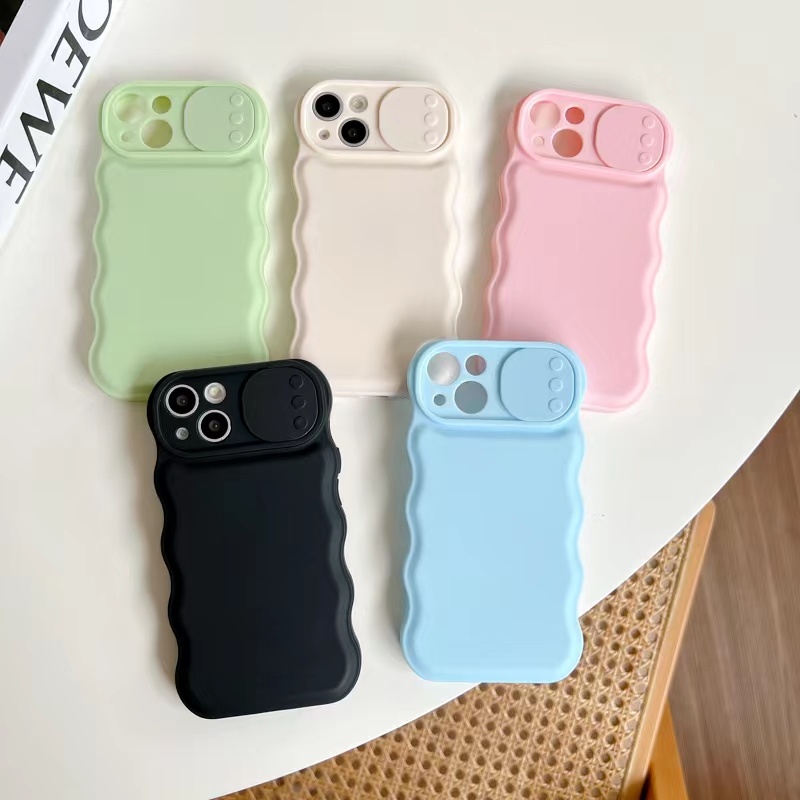 sliding window phonecase PC +TPU Wave shape design