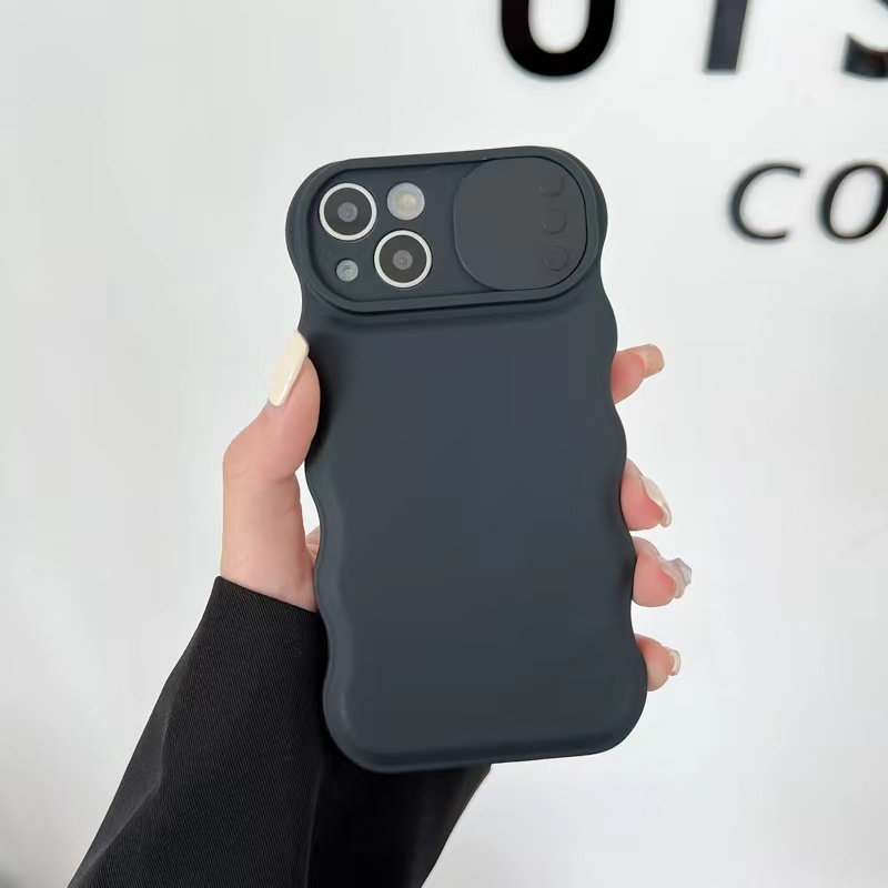 sliding window phonecase PC +TPU Wave shape design