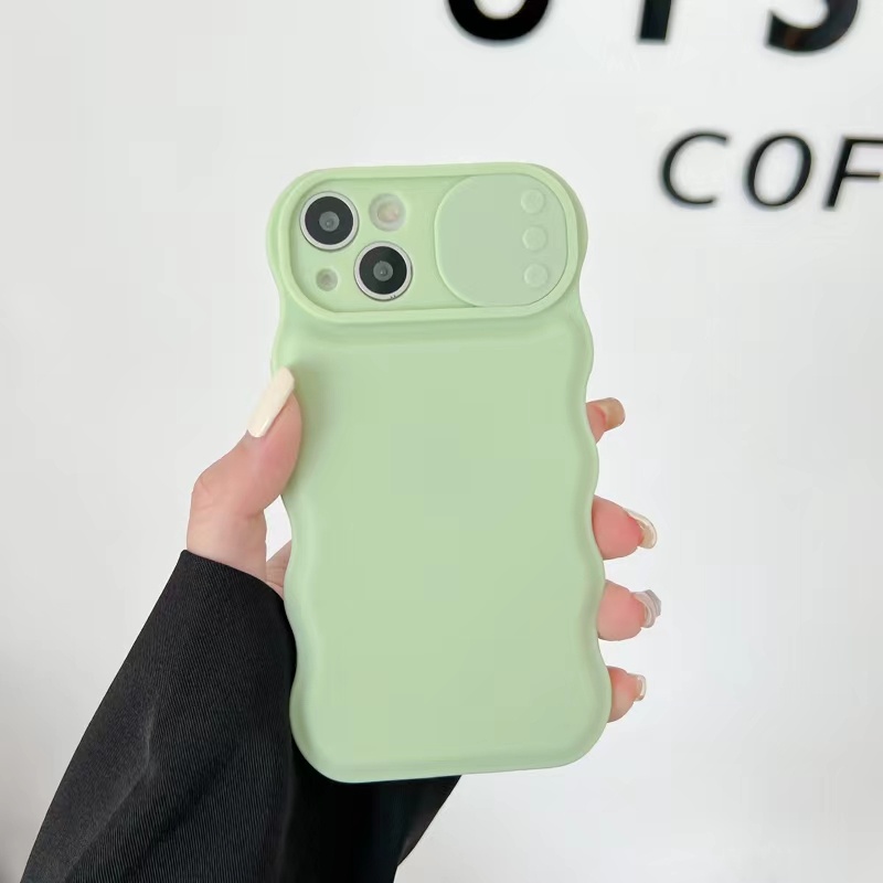 sliding window phonecase PC +TPU Wave shape design