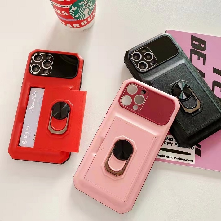 Card insert type Phone case with ring holder