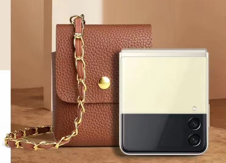 Folding mobile phone case PC+PVC+mental