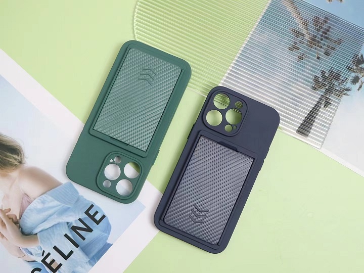 add-in card design Smartphone Case PC TPU Carbon fiber texture